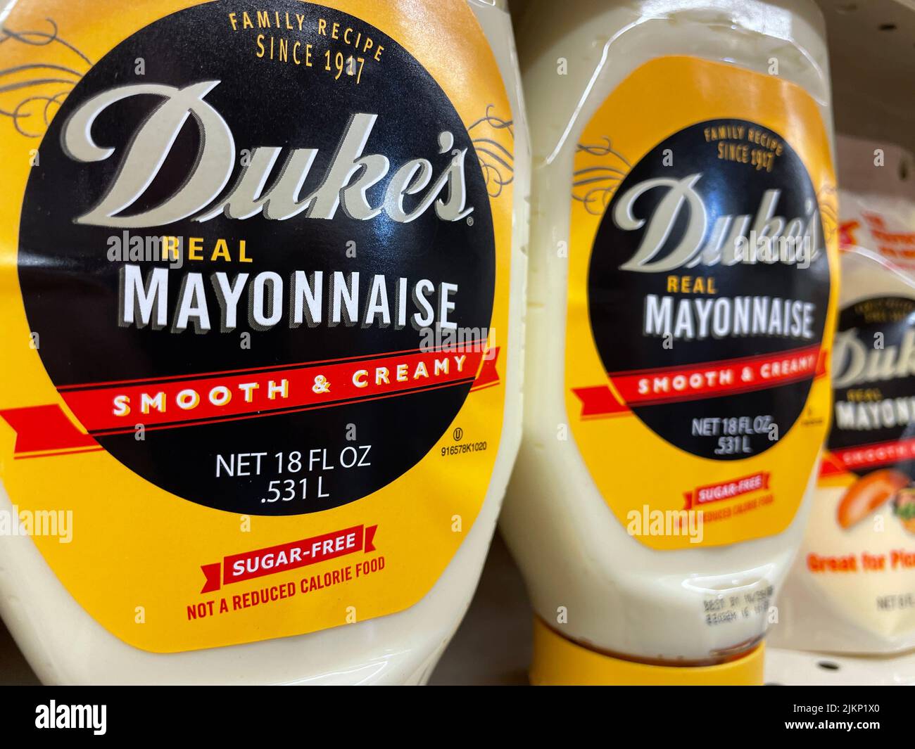 A retail grocery store shelf with Duke's mayonnaise Stock Photo - Alamy