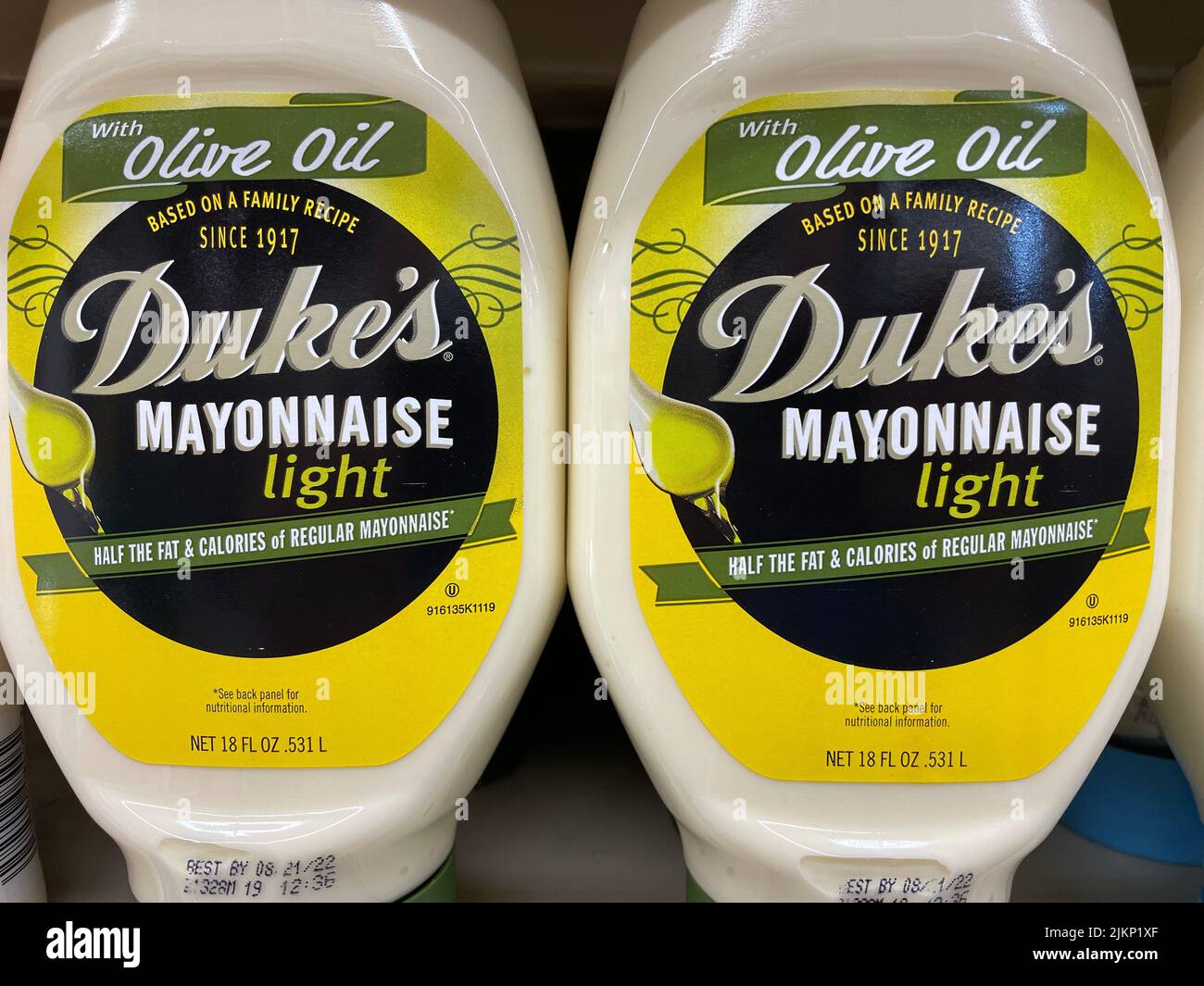 A retail grocery store shelf with Duke's mayonnaise Stock Photo - Alamy