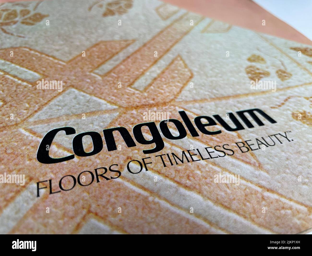 A Congoleum tile with their slogan Stock Photo - Alamy