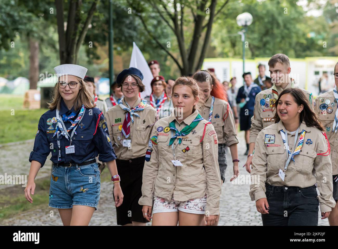 Prague, Czech Republic. 02nd Aug, 2022. Scouts wearing uniforms are ...