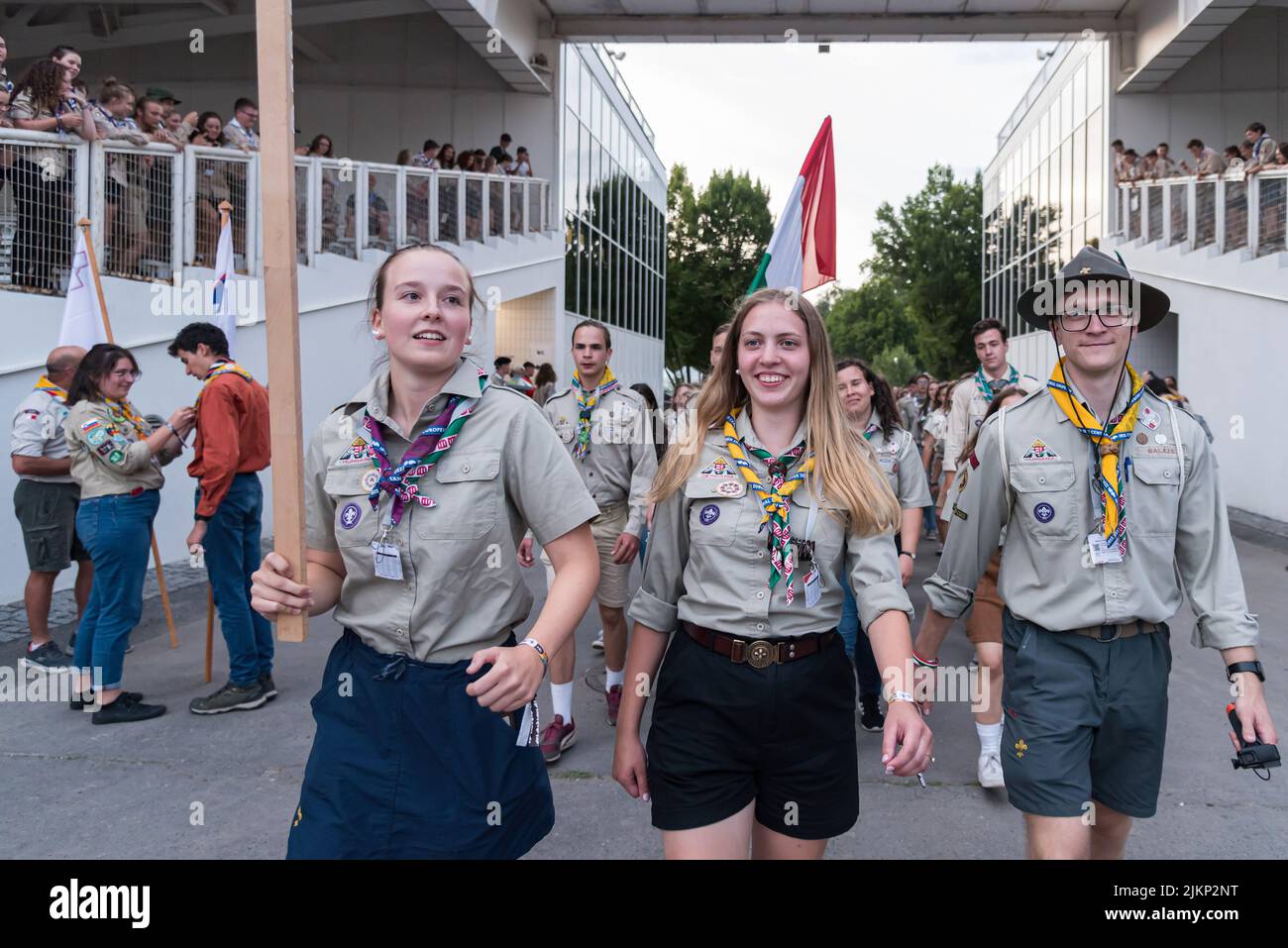 Prague, Czech Republic. 02nd Aug, 2022. Scouts wearing uniforms are ...