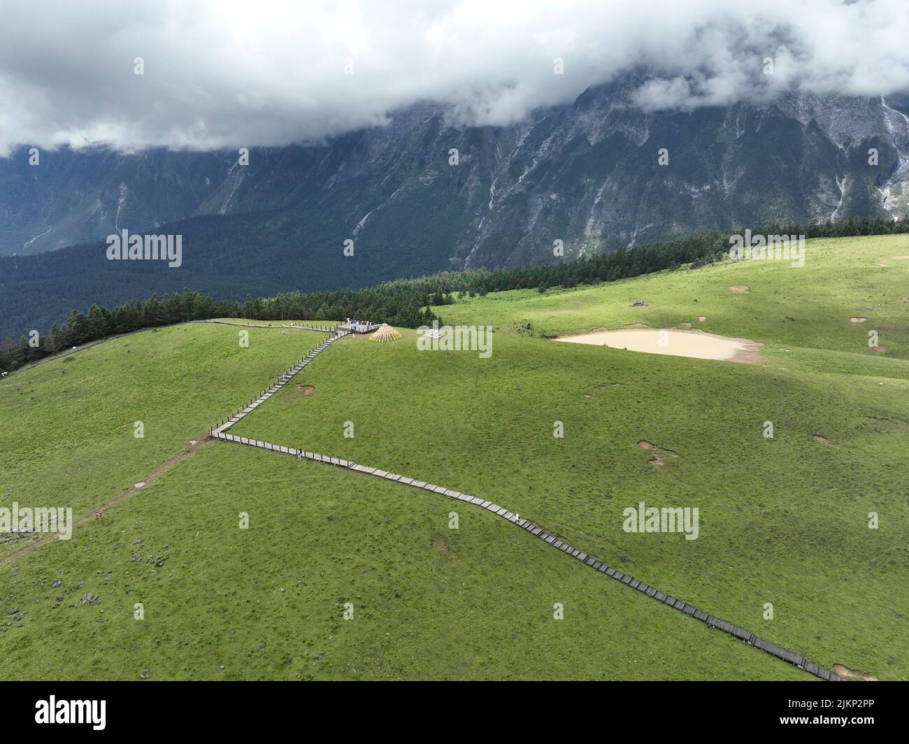 August 3, 2022 - Baisha, China: Aerial view of people celebrating the ...