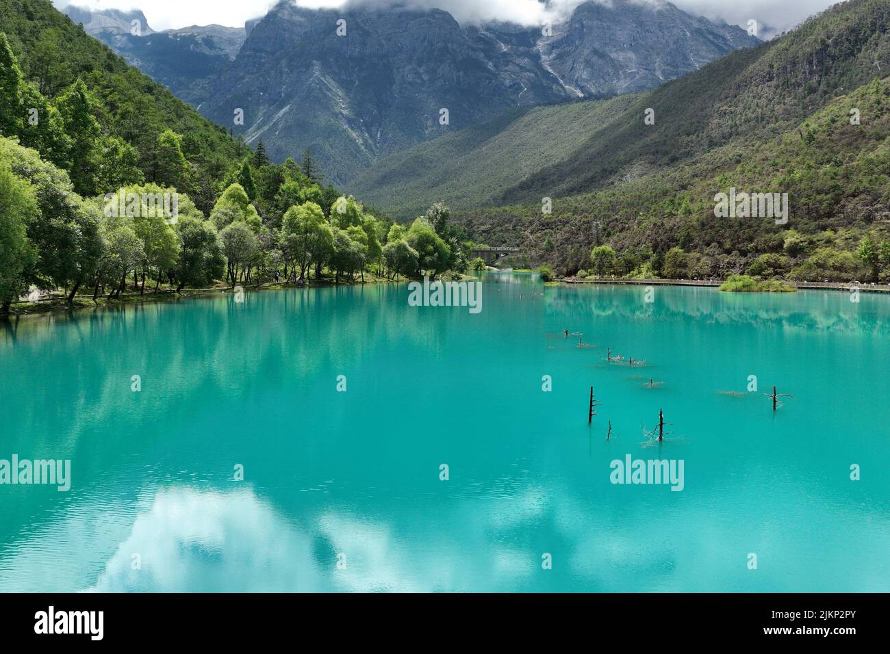 Aerial view of Blue Moon Valley in Lijiang, Yunnan - China Stock Photo ...