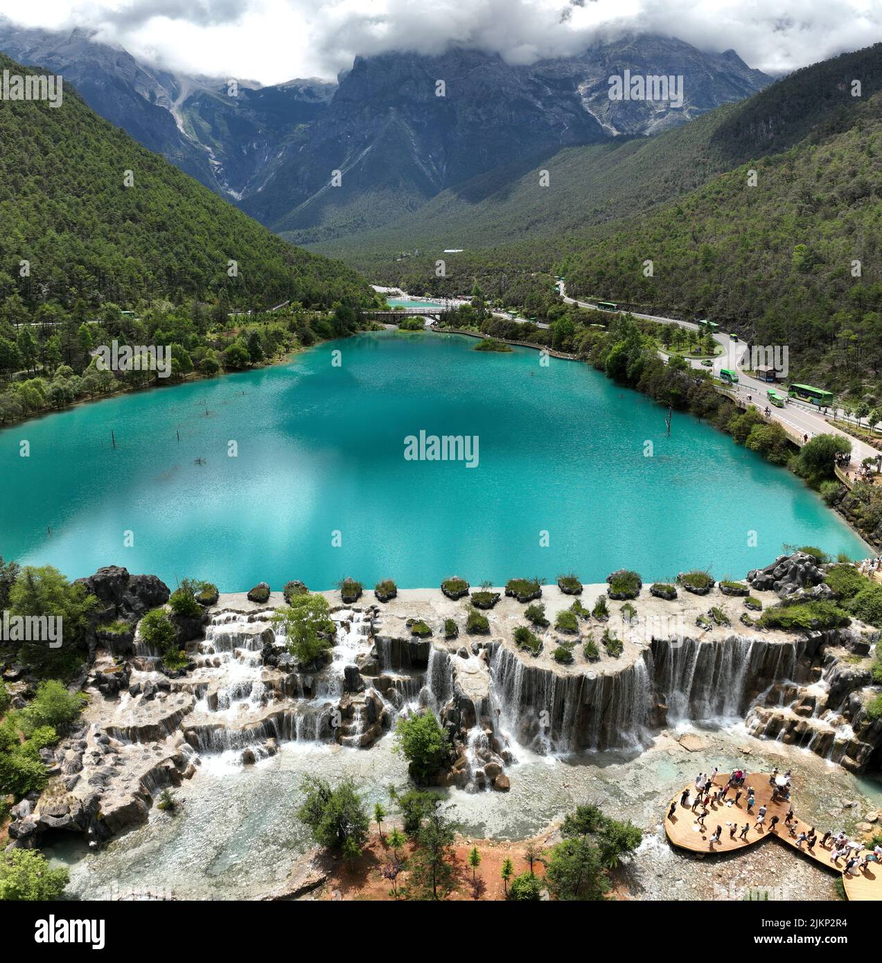 Aerial view of Blue Moon Valley in Lijiang, Yunnan - China Stock Photo ...