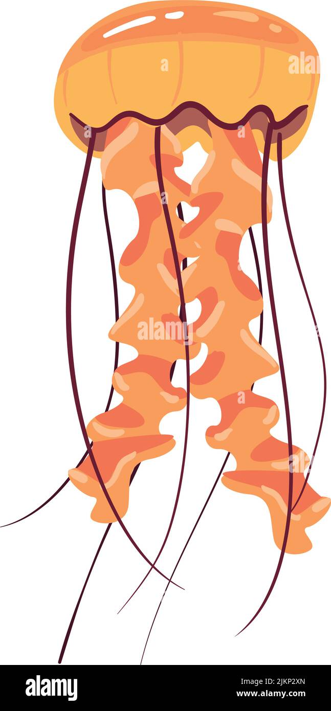 flat orange jellyfish Stock Vector Image & Art - Alamy