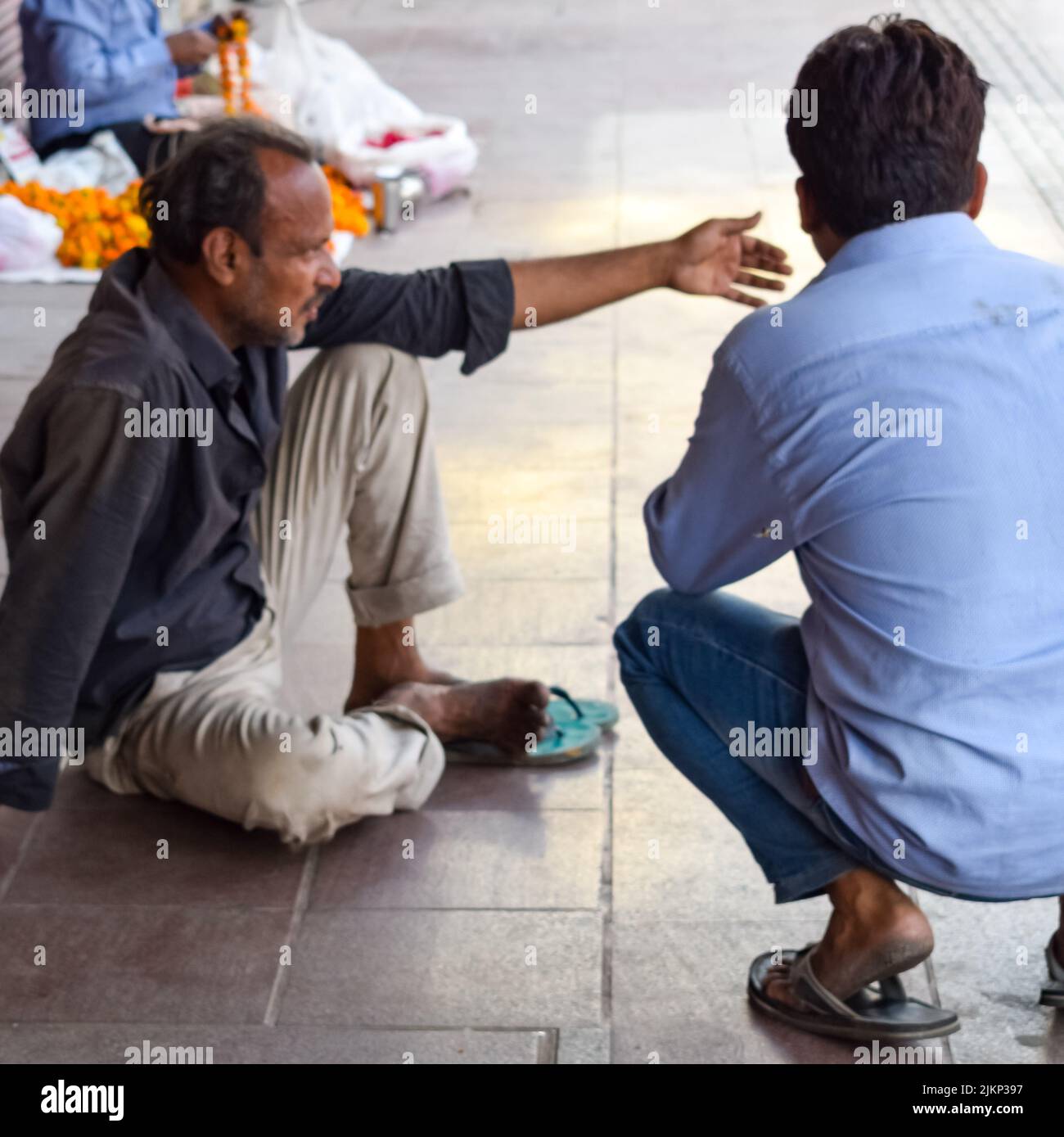 Old Delhi, India, April 15, 2022 - Unidentified group of men walking ...
