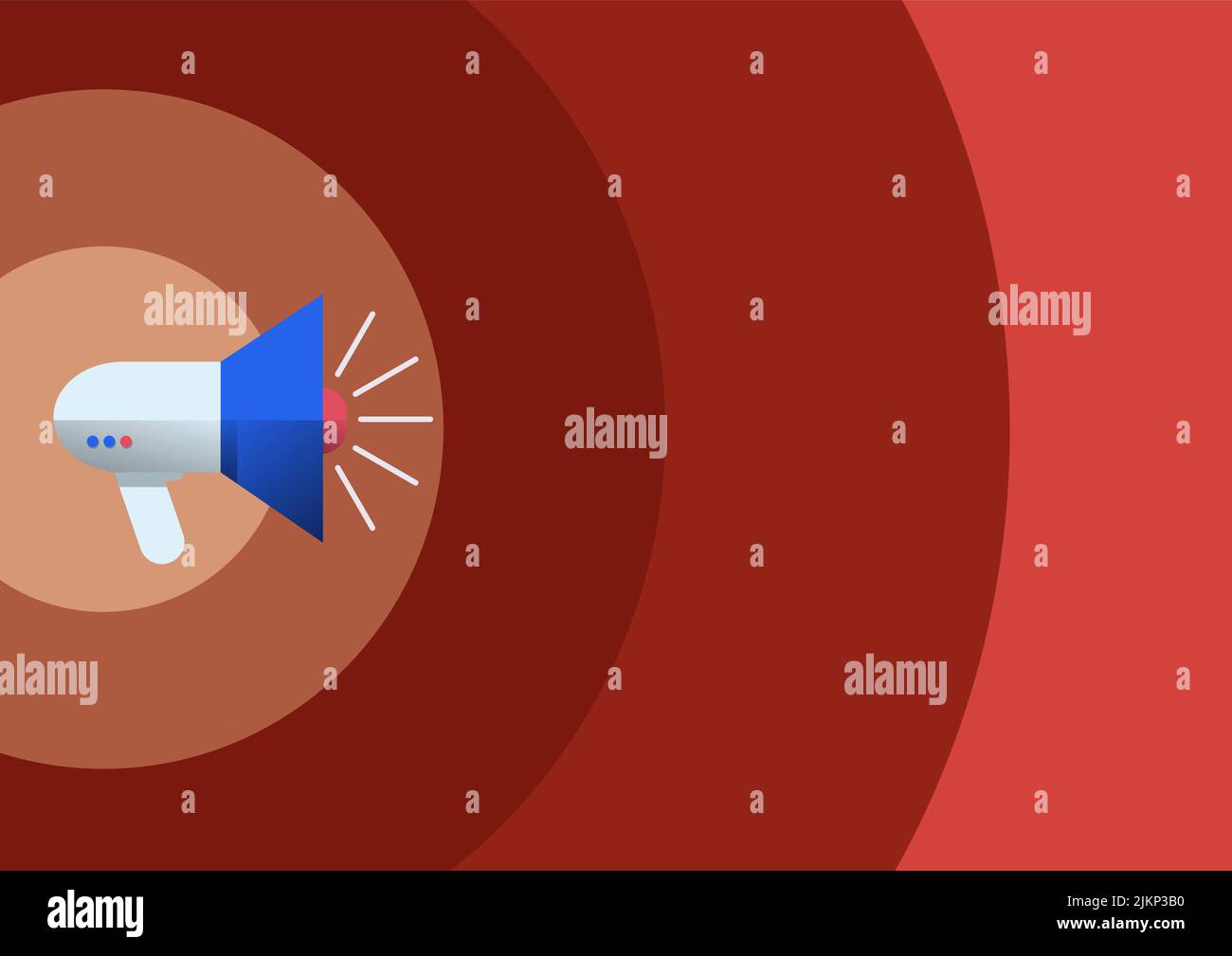 A megaphone with sound waves on a circular red background Stock Vector ...
