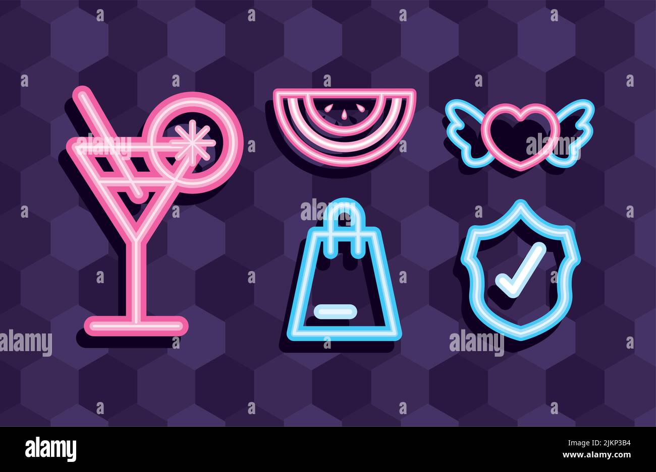 flat neon signboards Stock Vector Image & Art - Alamy