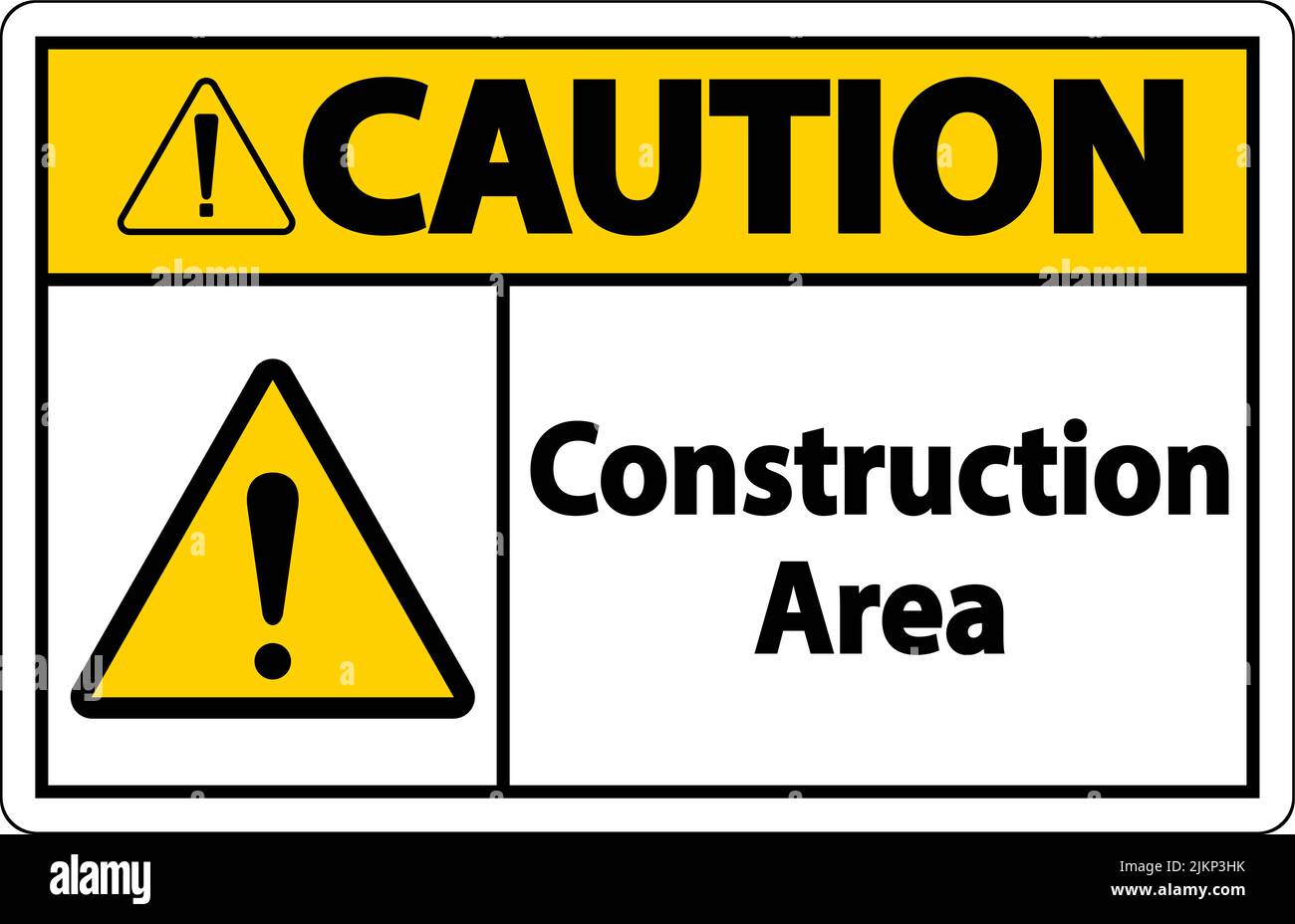 Caution Construction Area Symbol Sign On White Background Stock Vector ...
