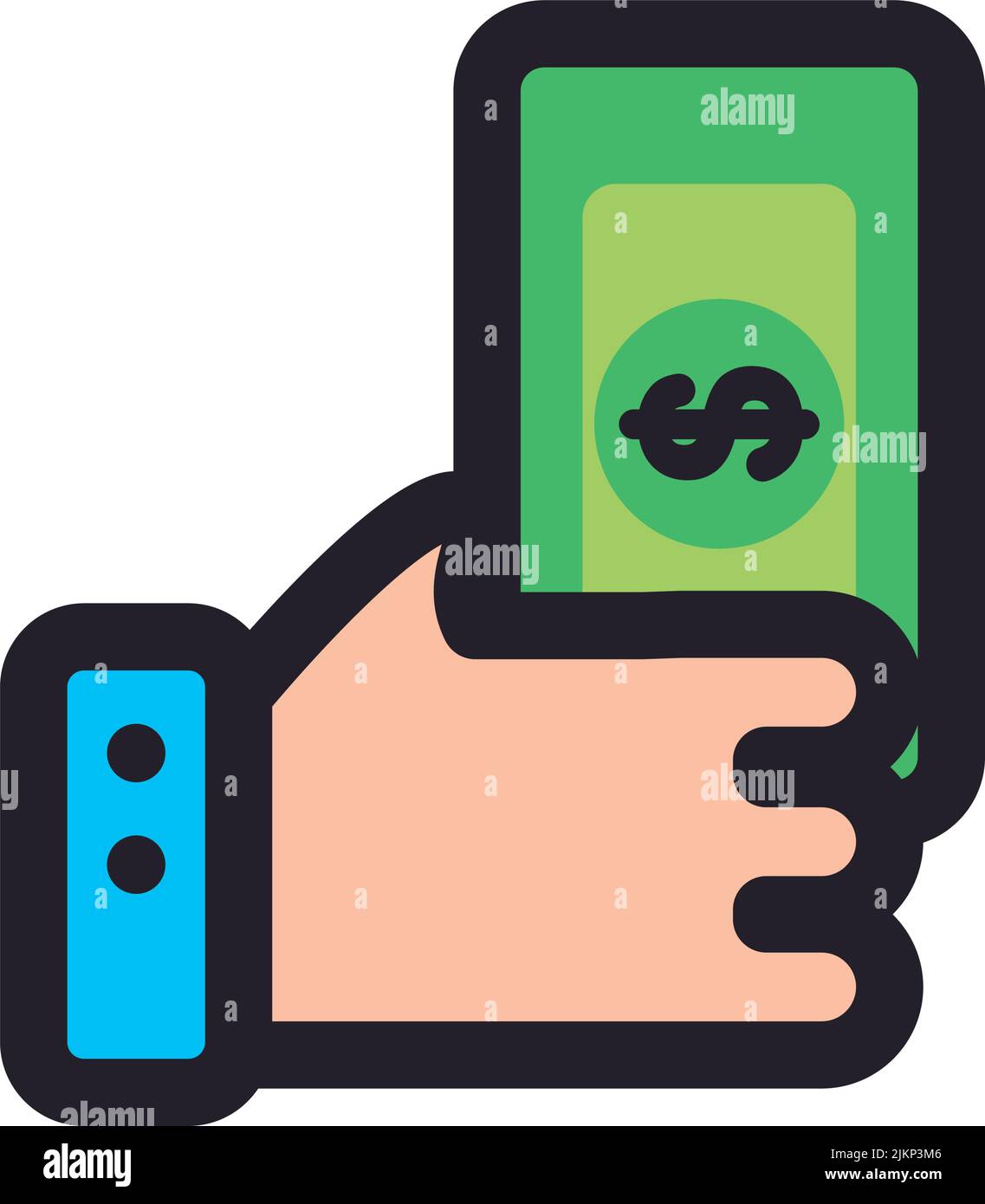 flat hand with a dollar Stock Vector Image & Art - Alamy
