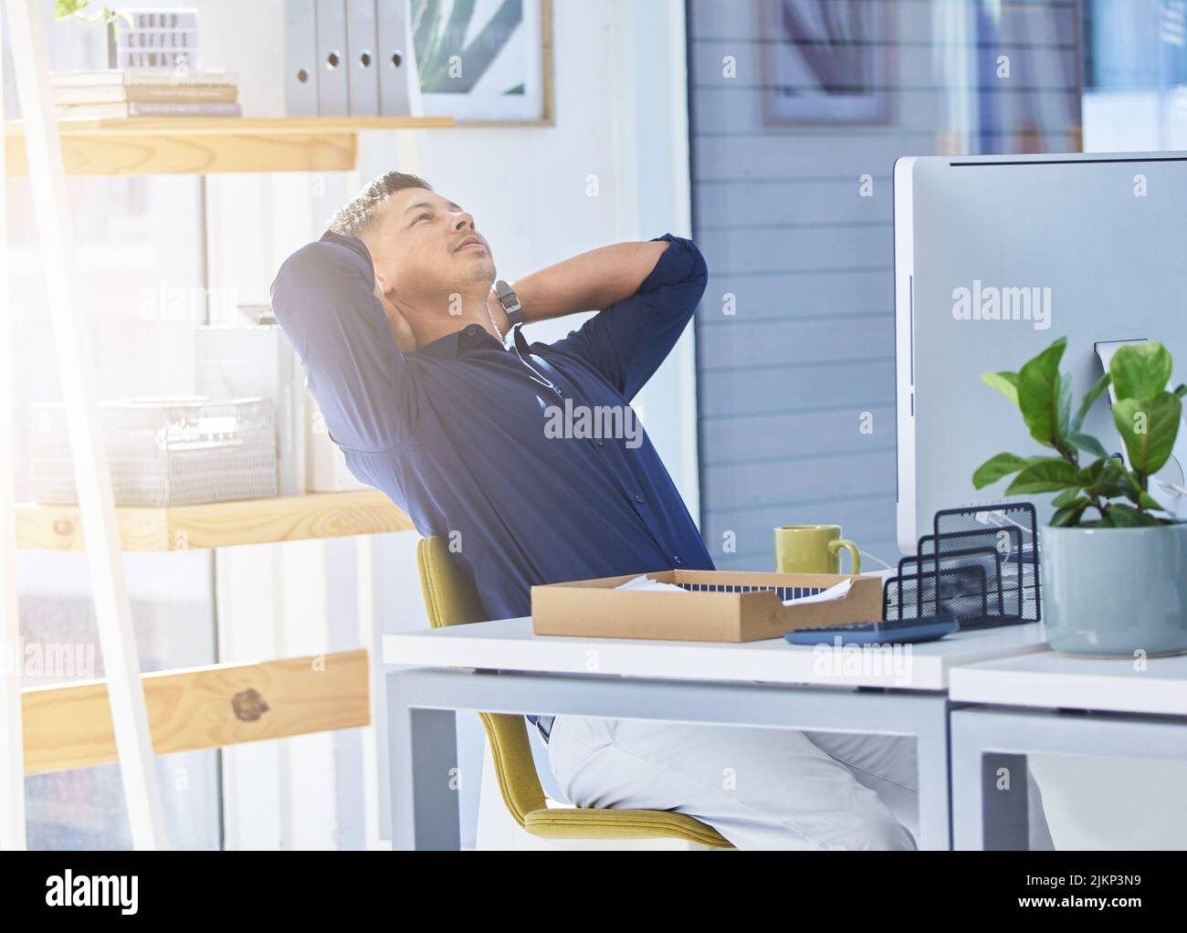 I feel relieved now that this project is out of the way. a businessman ...