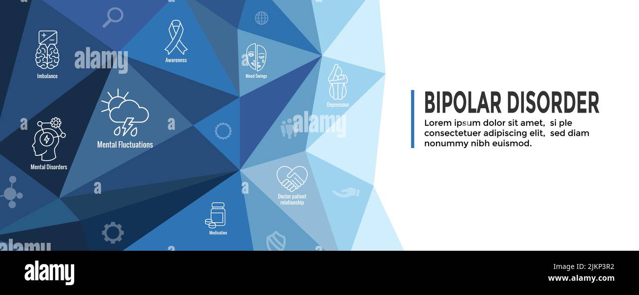 Bipolar Disorder or Depression BP Icon Set and Web Header Banner Stock ...