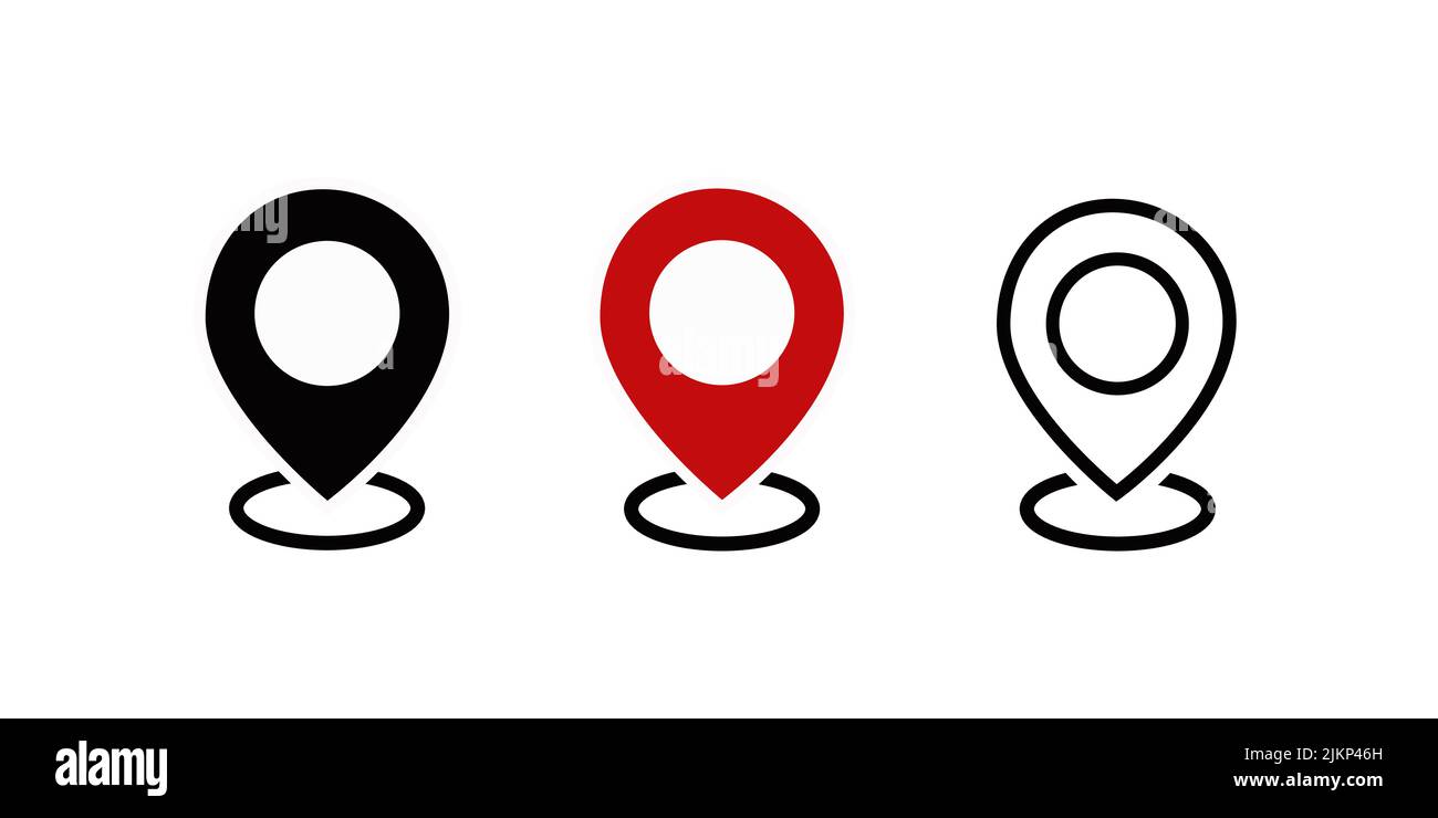 Marker location icon set, flat design illustration Stock Vector Image ...