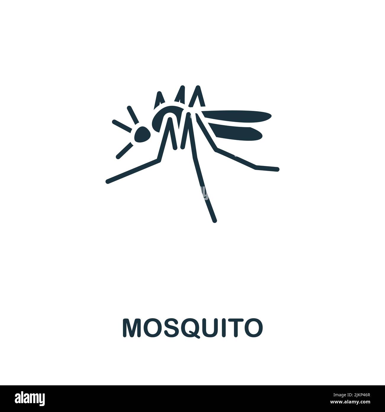 Mosquito icon. Monochrome simple line Outdoor Recreation icon for ...