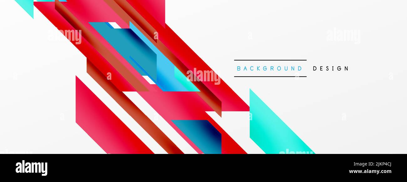 Minimal geometric abstract background. Dynamic 3d lines composition ...