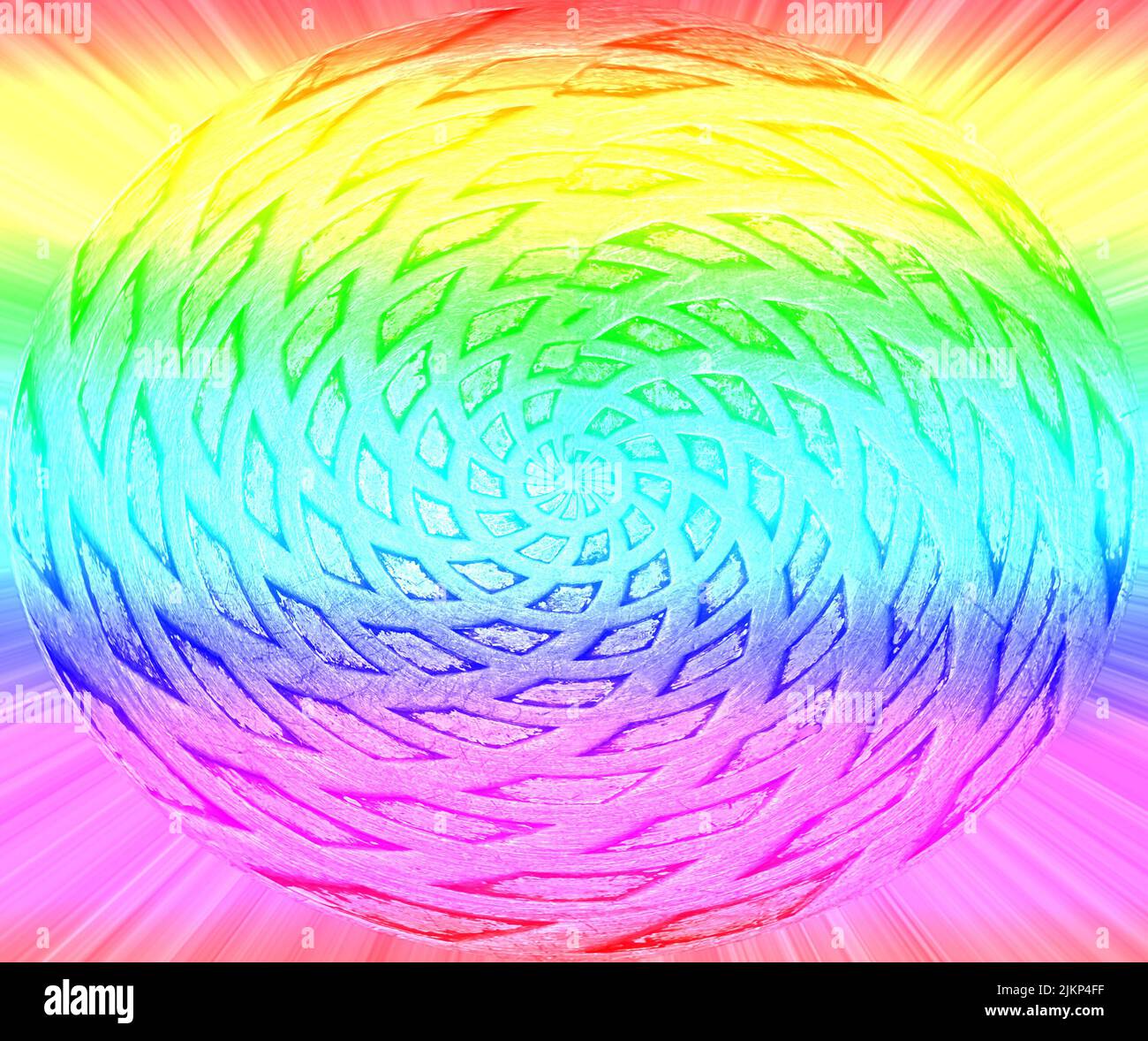 rainbow rotated round figure, abstract disco diversity Stock Photo - Alamy