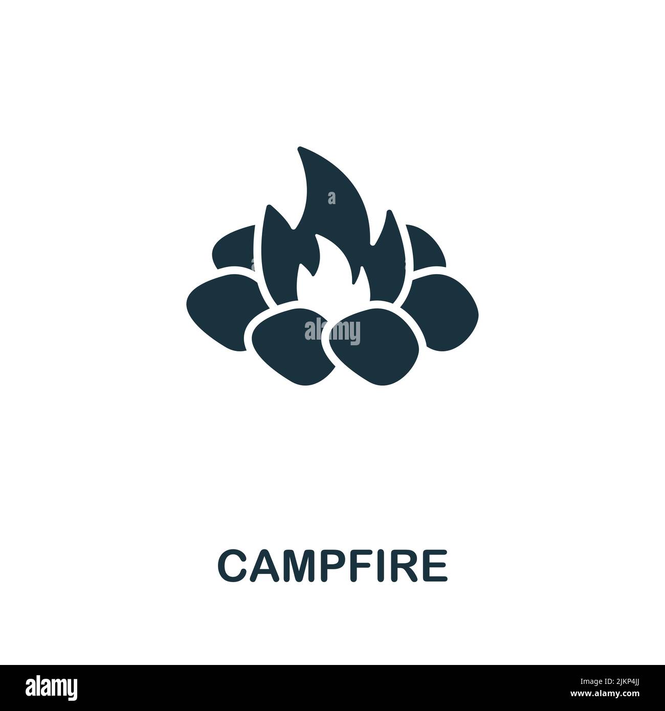 Campfire icon. Monochrome simple line Outdoor Recreation icon for ...