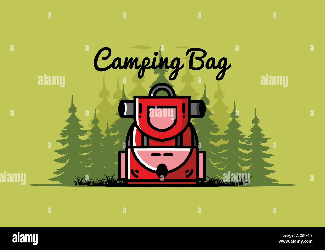 Illustration design of a simple camping bag Stock Vector Image & Art ...