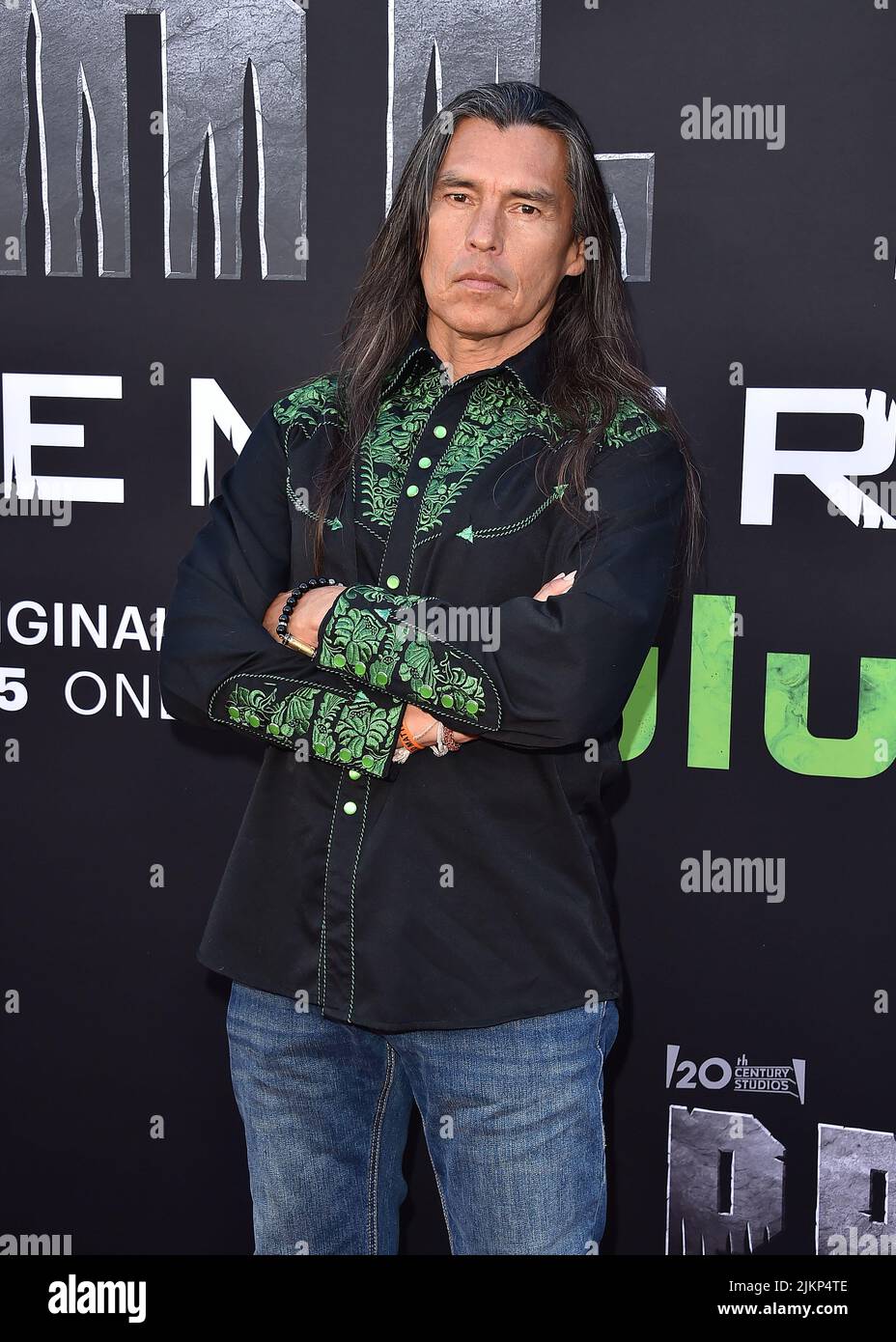 Westwood, USA. 02nd Aug, 2022. David Midthunder walking on the red ...