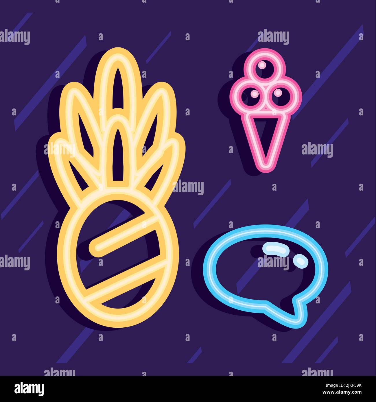 three flat neon signs Stock Vector Image & Art - Alamy