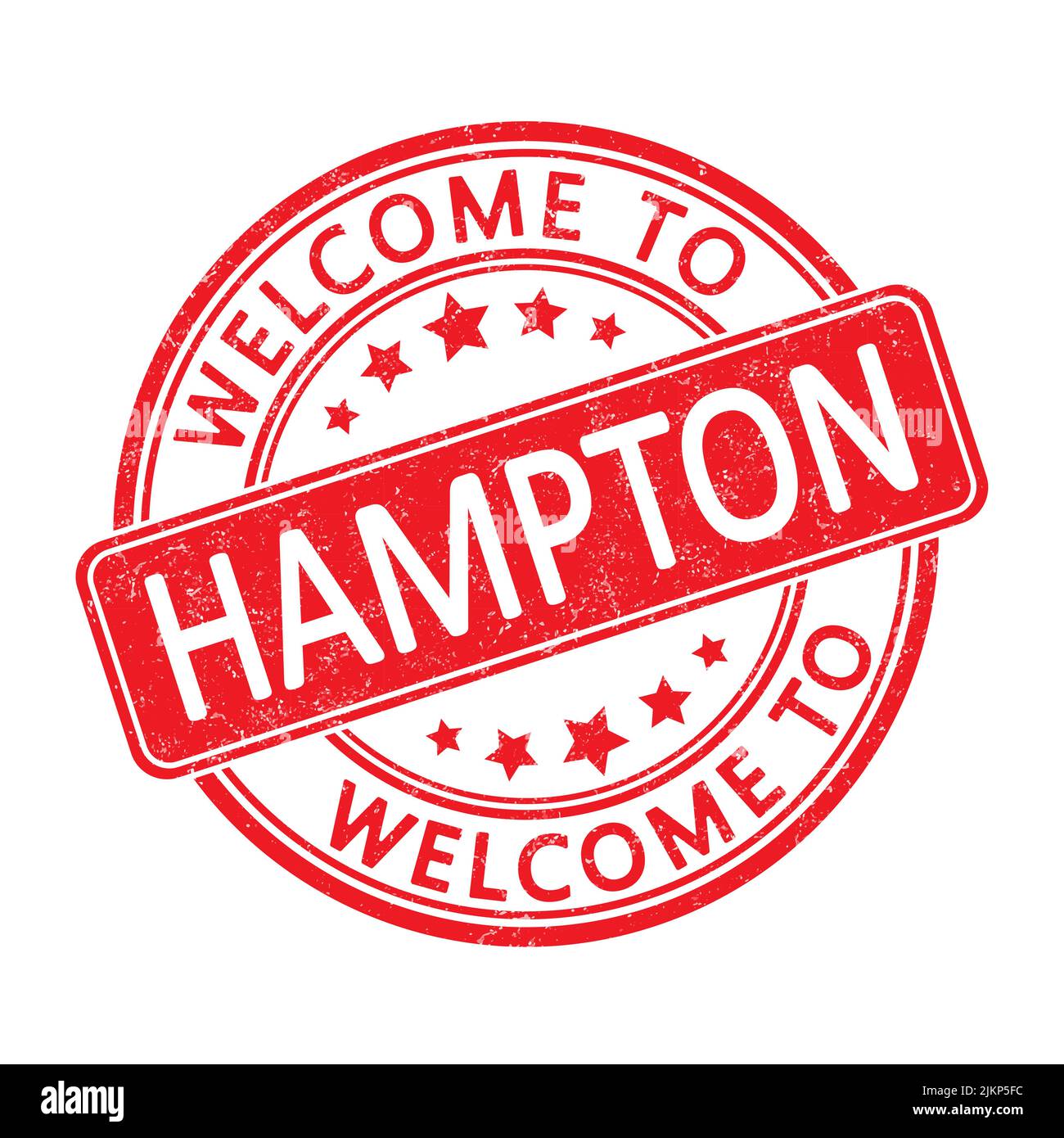 Welcome to HAMPTON. Impression of a round stamp with a scuff. Flat ...