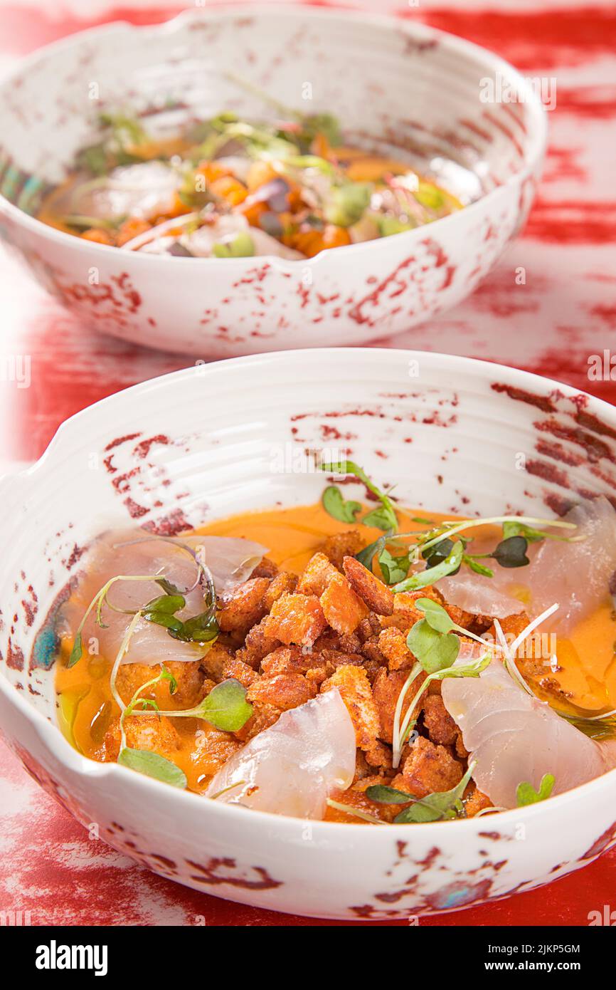 The fresh dishes in bowls Stock Photo - Alamy