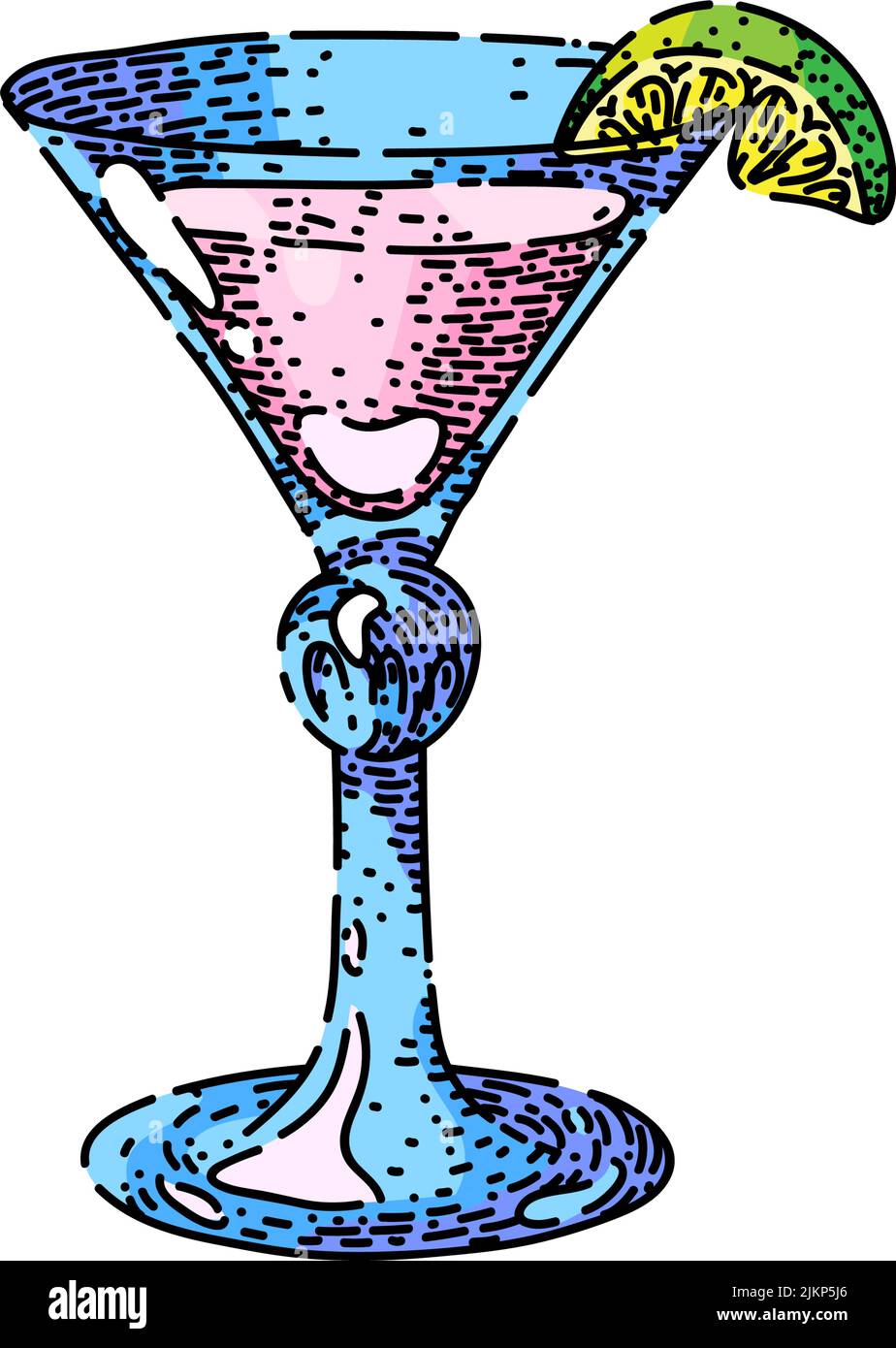 cosmopolitan cocktail sketch hand drawn vector Stock Vector Image & Art ...