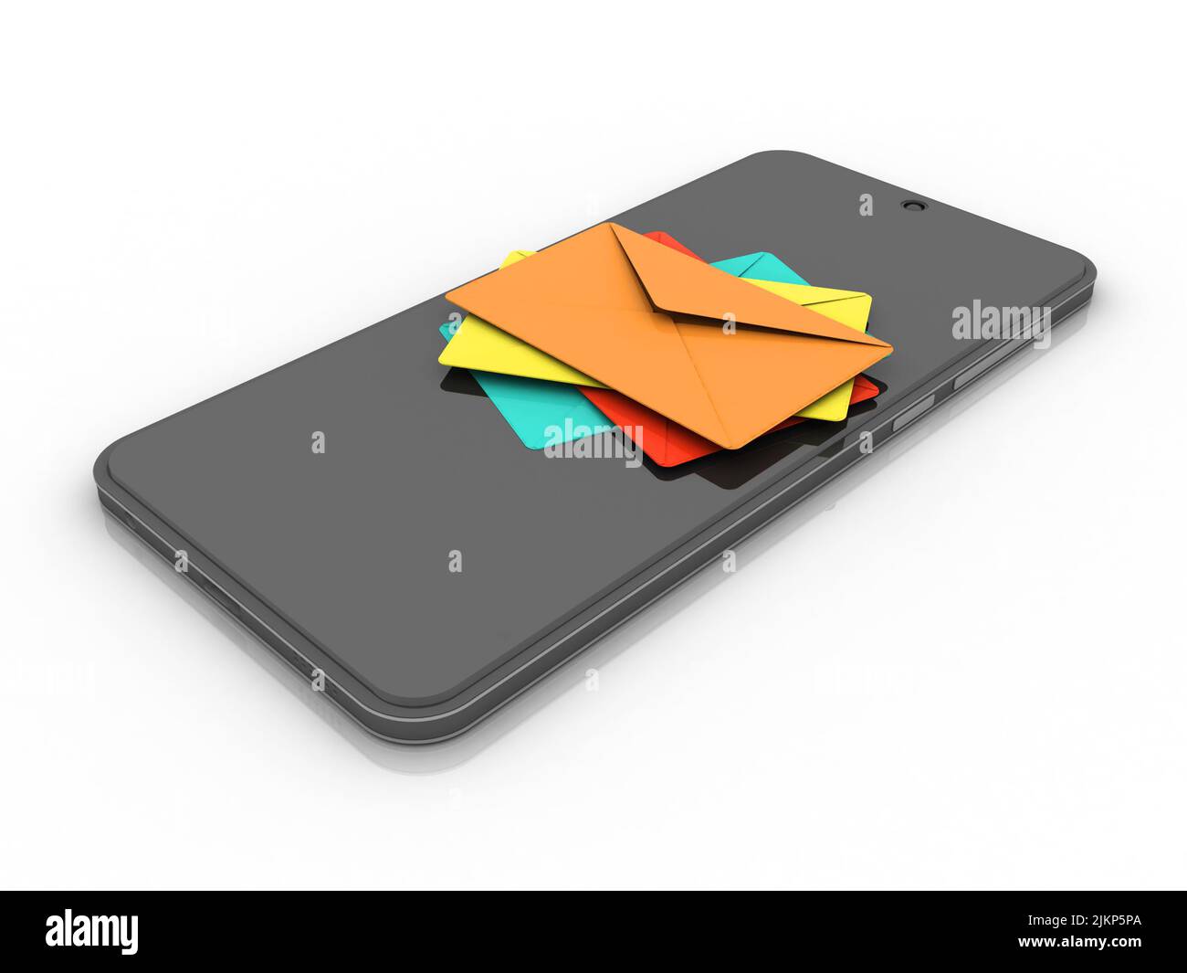 3d rendering Envelope in mobile phone Stock Photo - Alamy