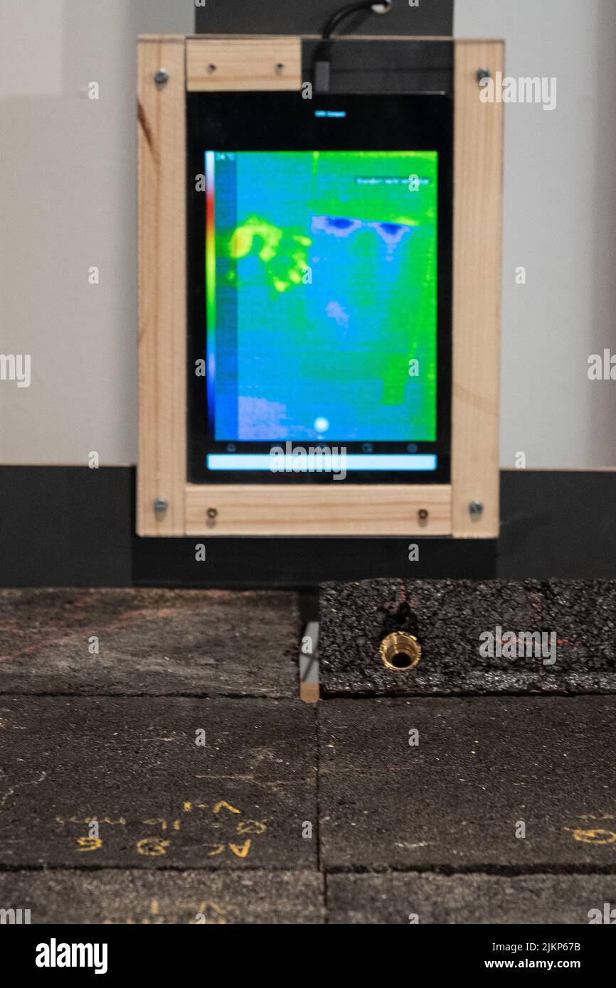 Kassel, Germany. 26th July, 2022. The surface temperature from a ...
