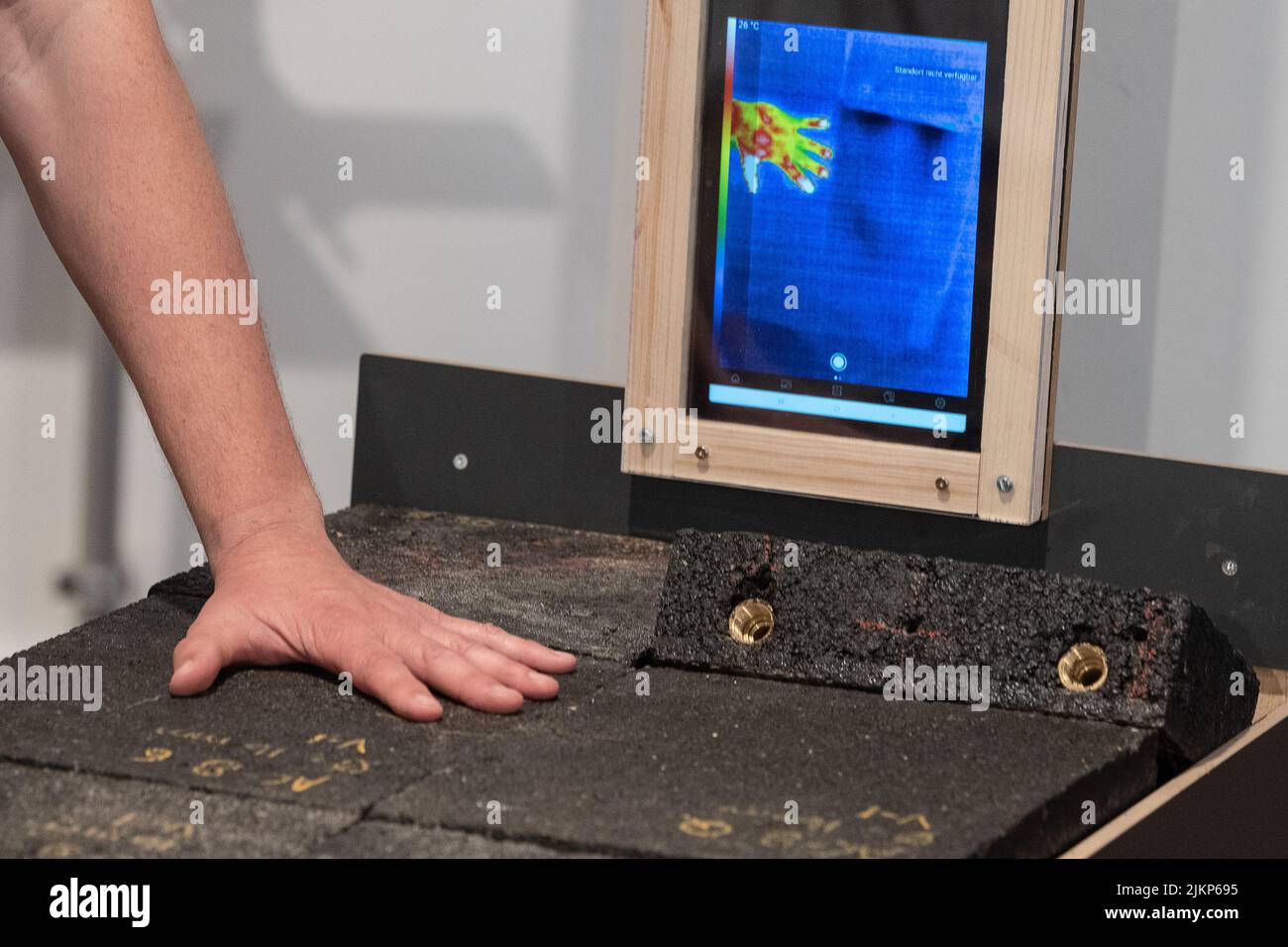 Kassel, Germany. 26th July, 2022. The surface temperature from a ...