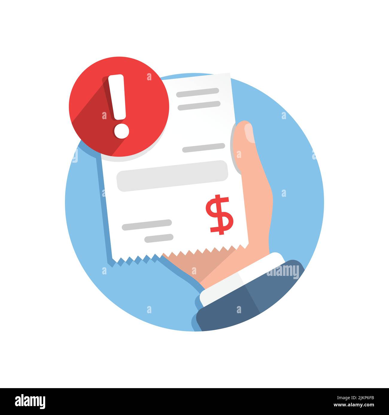 Fail payment in hand illustration in flat style. Declined money vector ...