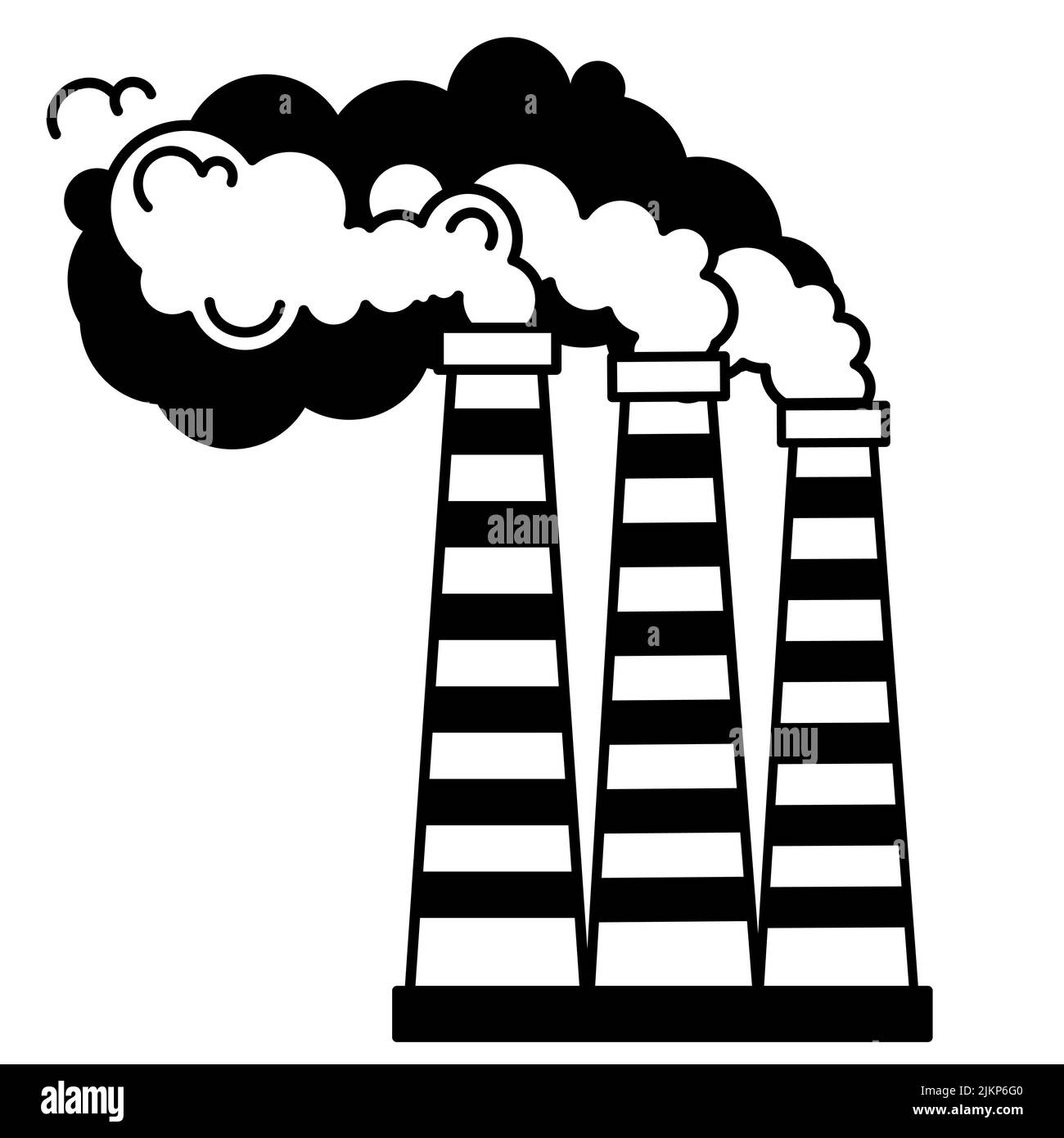 Biomass energy power plant. Eco Green Energy concept. Vector line ...