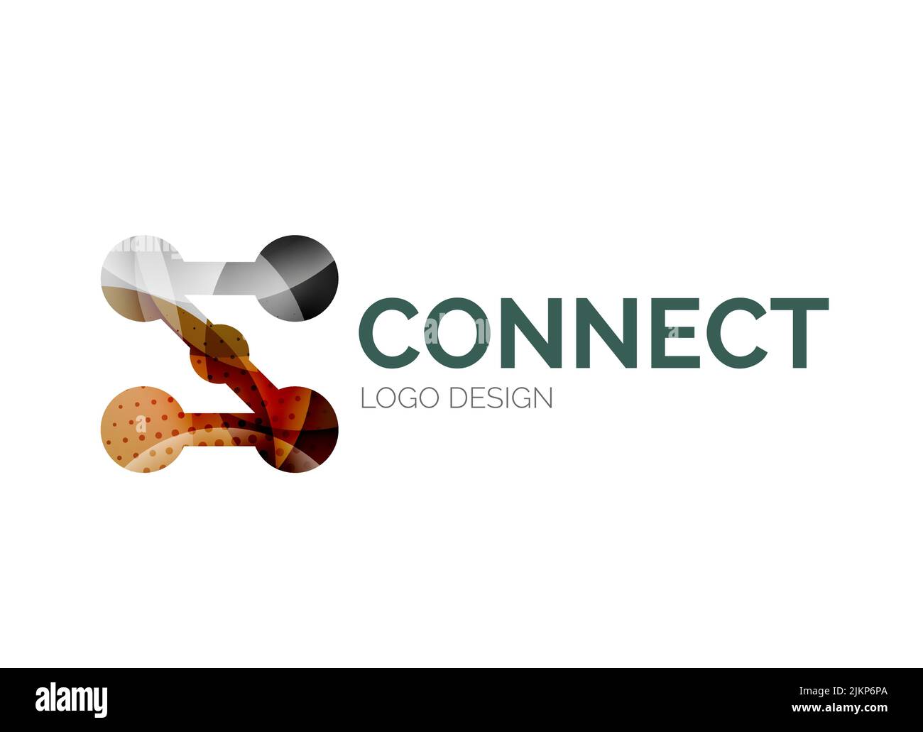 Abstract connection icon logo design made of color pieces - various ...