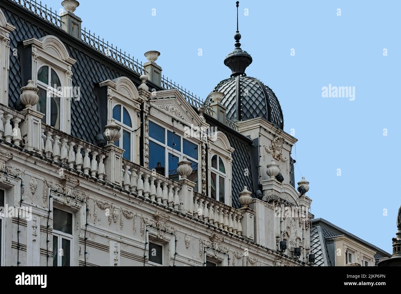 Old building architectural elements on European square in Batumi ...