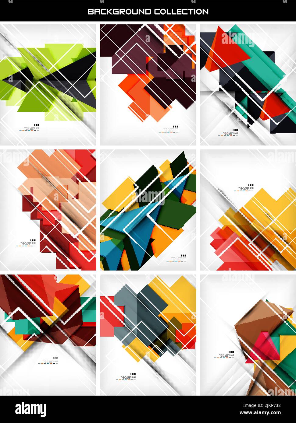 Collection of geometric shape abstract backgrounds. For business ...