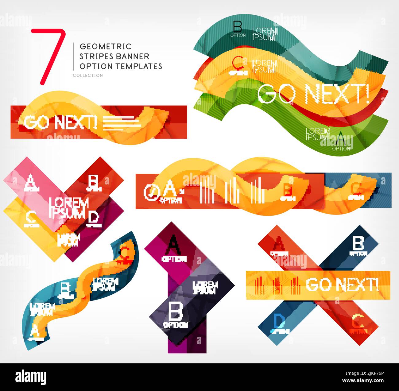 Set of stripe infographic templates for business background | numbered ...