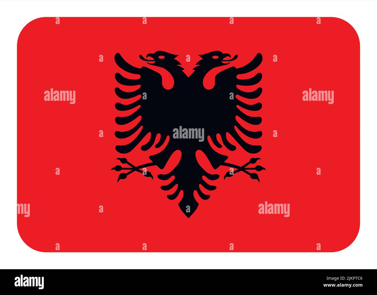 Flag of Albania. Albanian national symbol in official colors. Template ...