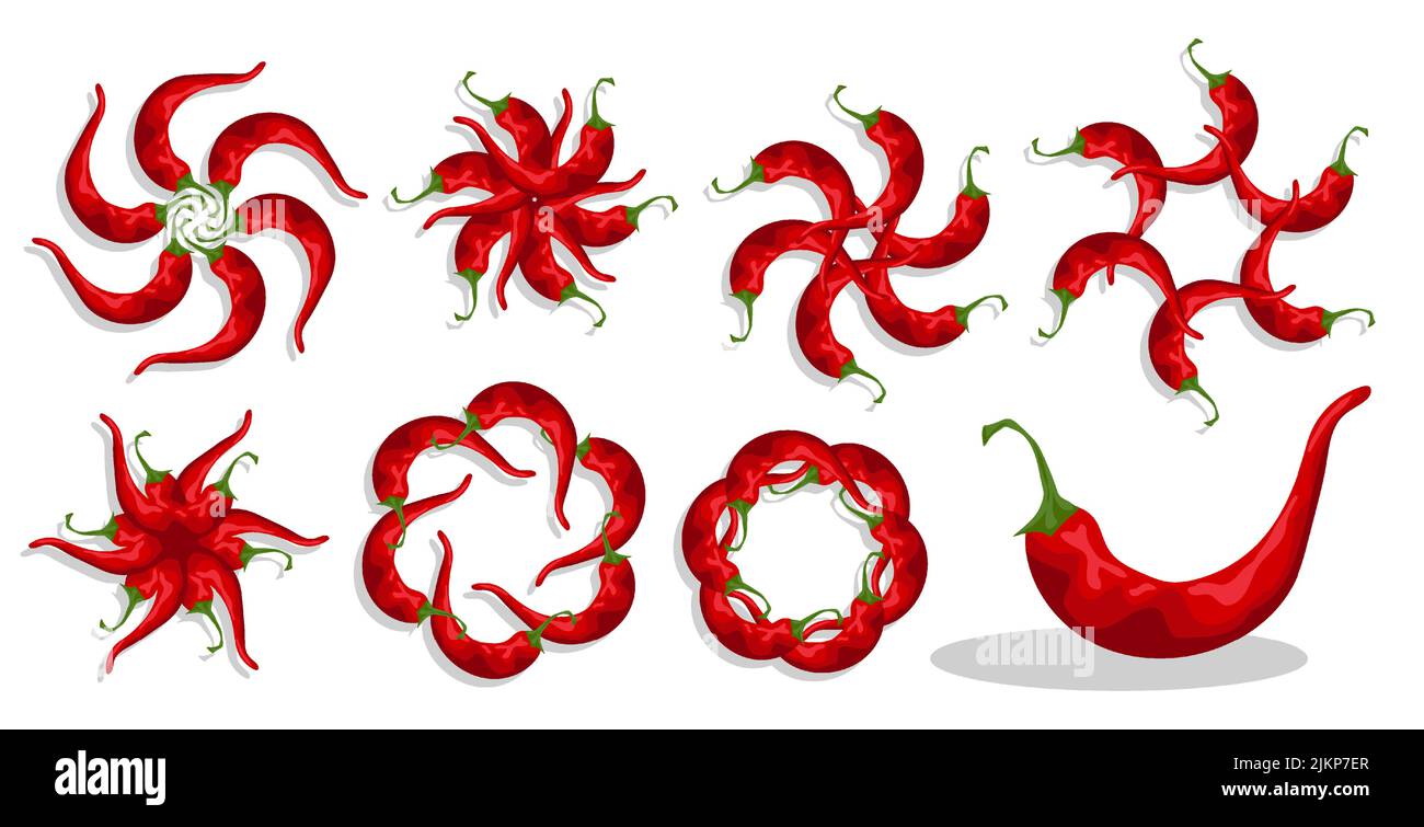 Hot red pepper to decorate Mexican dishes. Hot chili pepper in form of ...