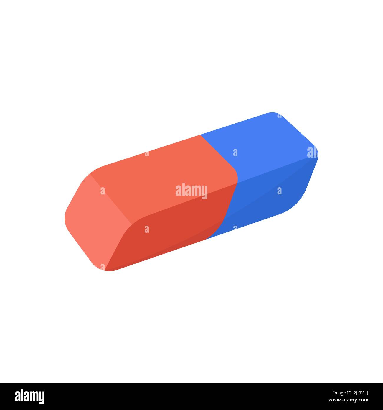 School supplies. Rubber or eraser isolated on white background. Flat ...