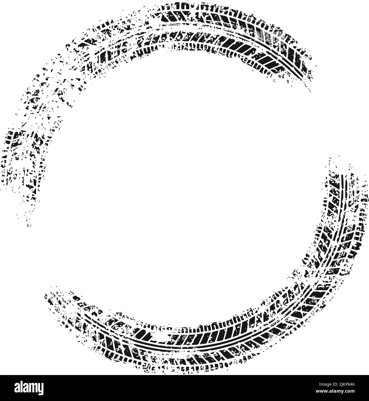 Auto tire tread grunge circle frame. Car and motorcycle tire pattern ...