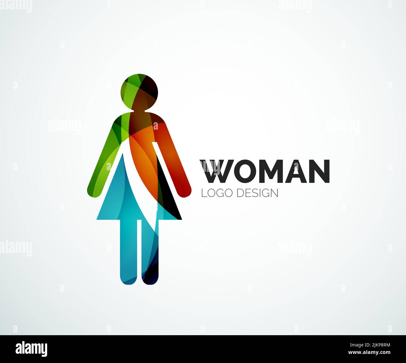 Abstract company logo design elemnet - woman icon Stock Vector Image ...