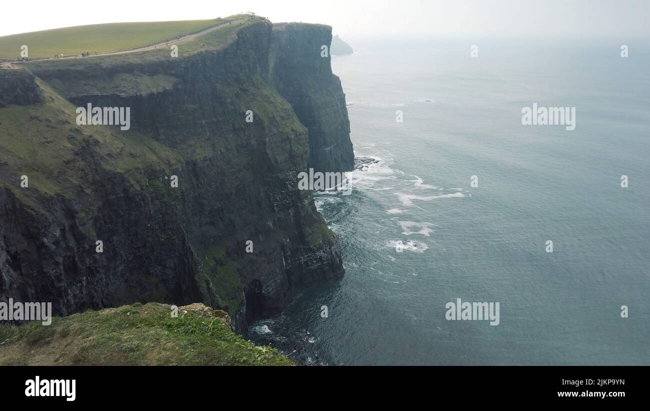 The Cliffs of Moher at the Burren region in County Clare, Ireland with ...
