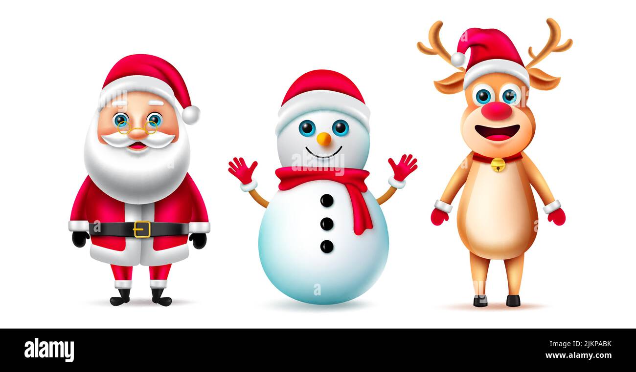 Christmas characters vector set. Christmas character like santa claus ...