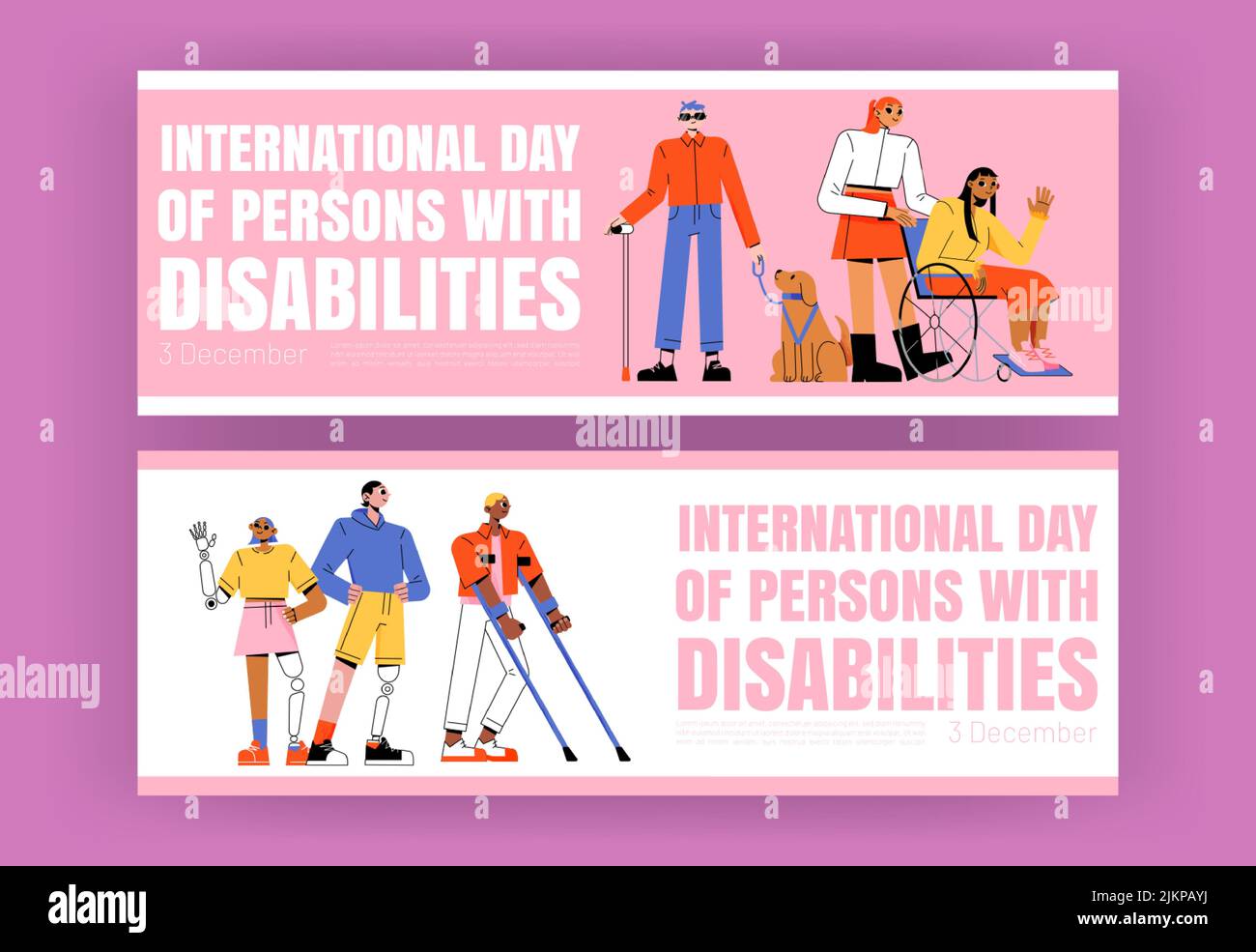International day of persons with disabilities posters. Vector banners ...