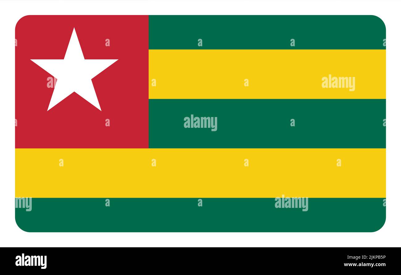 Flag of Togo. National symbol in official colors. Template icon ...
