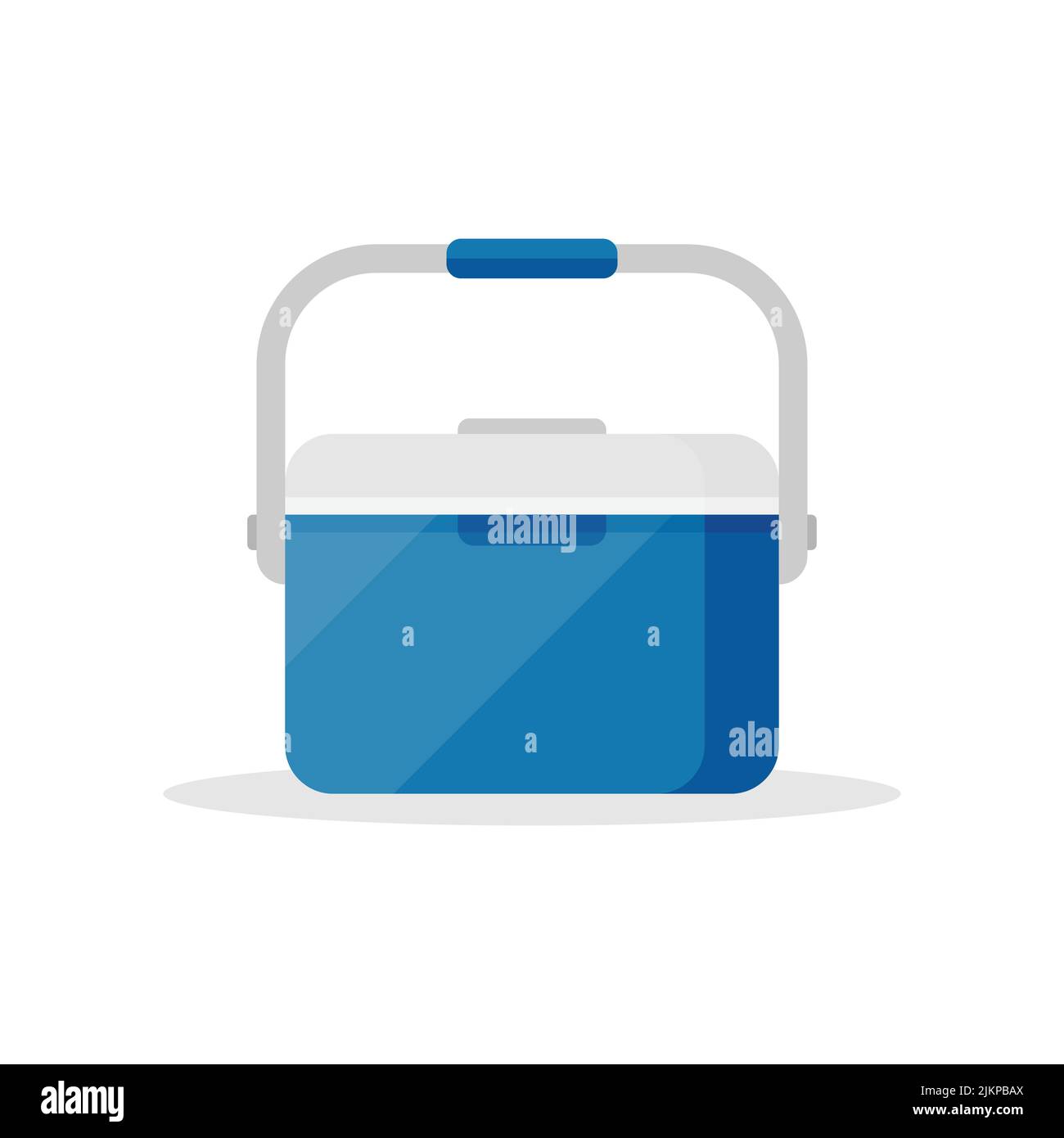 Portable cooler icon in flat style. Car refrigerator vector ...