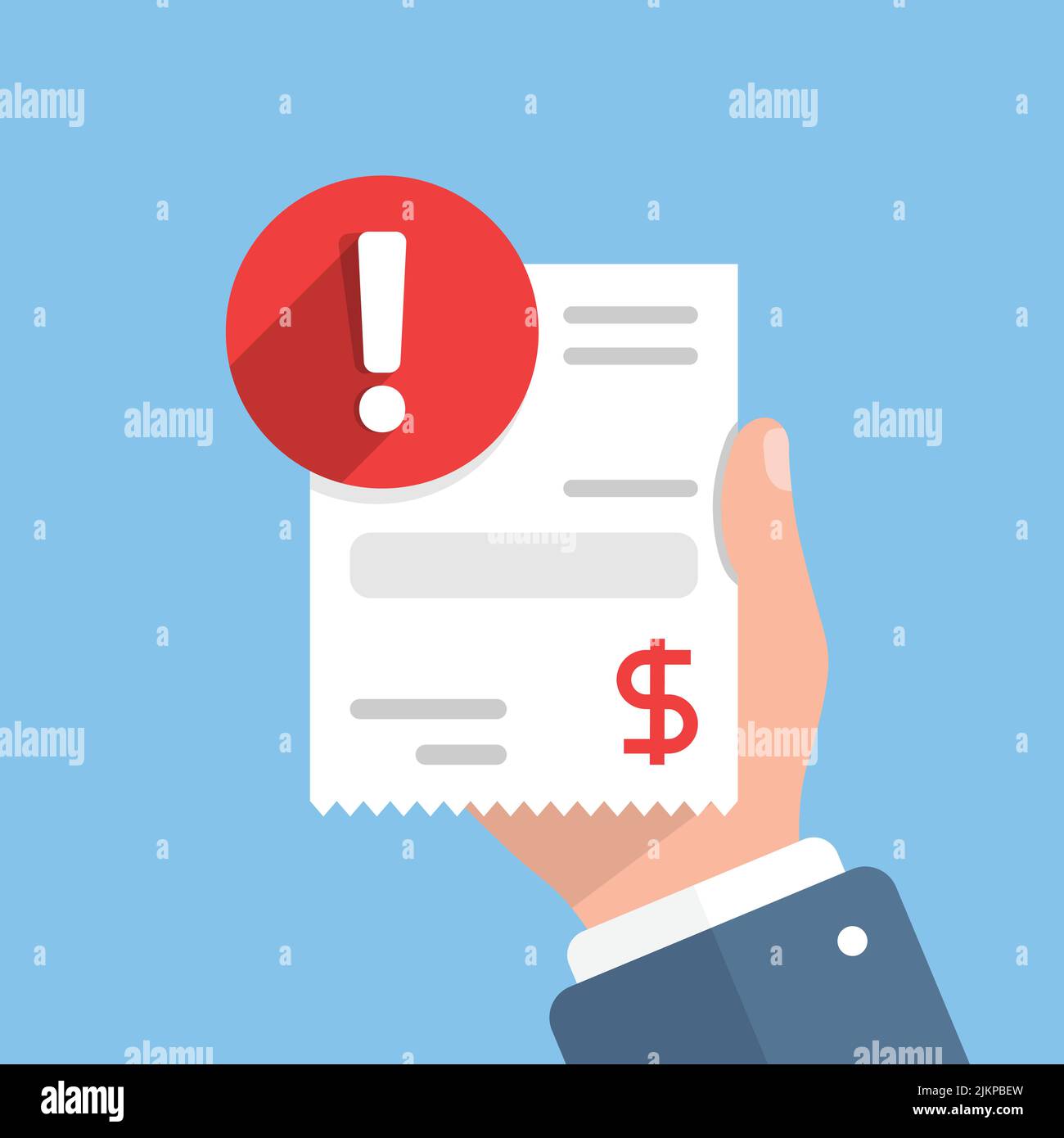 Fail payment in hand illustration in flat style. Declined money vector ...