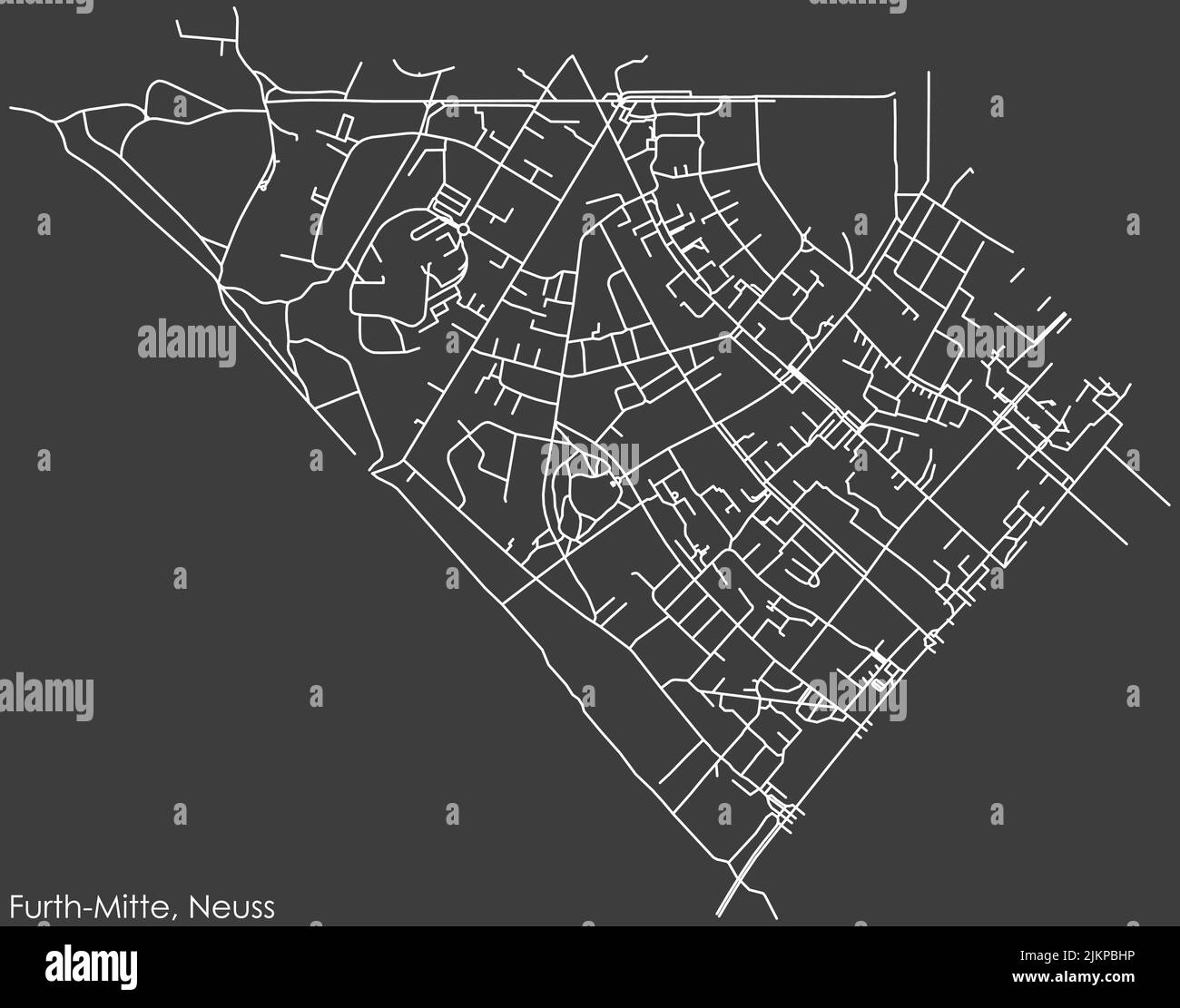 Street roads map of the FURTH-MITTE DISTRICT, NEUSS Stock Vector Image ...