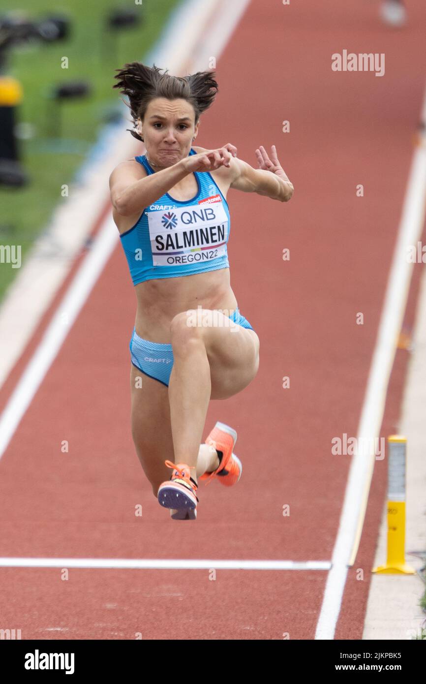 Senni Salminen (FIN) competes in the triple jump qualification round ...