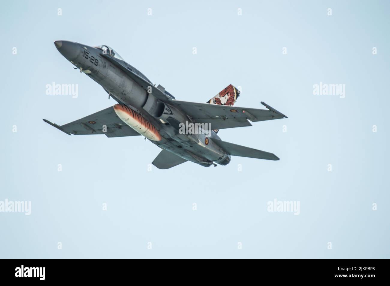 Classic war army air plane in the sky. EF-18A Hornet C 15-28 Stock ...